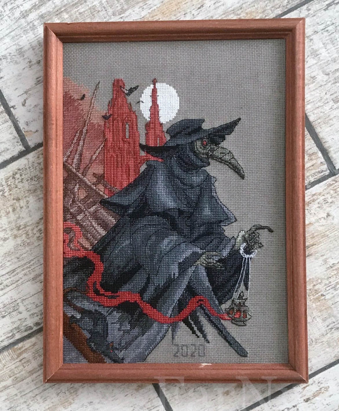 Black Death Cross Stitch Gothic Pdf Pattern - Full Moon Embroidery ...