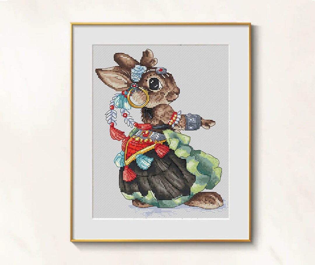 Dancer Cross Stitch Mouse Pattern PDF - Gypsy Dance Embroidery Mouse ...
