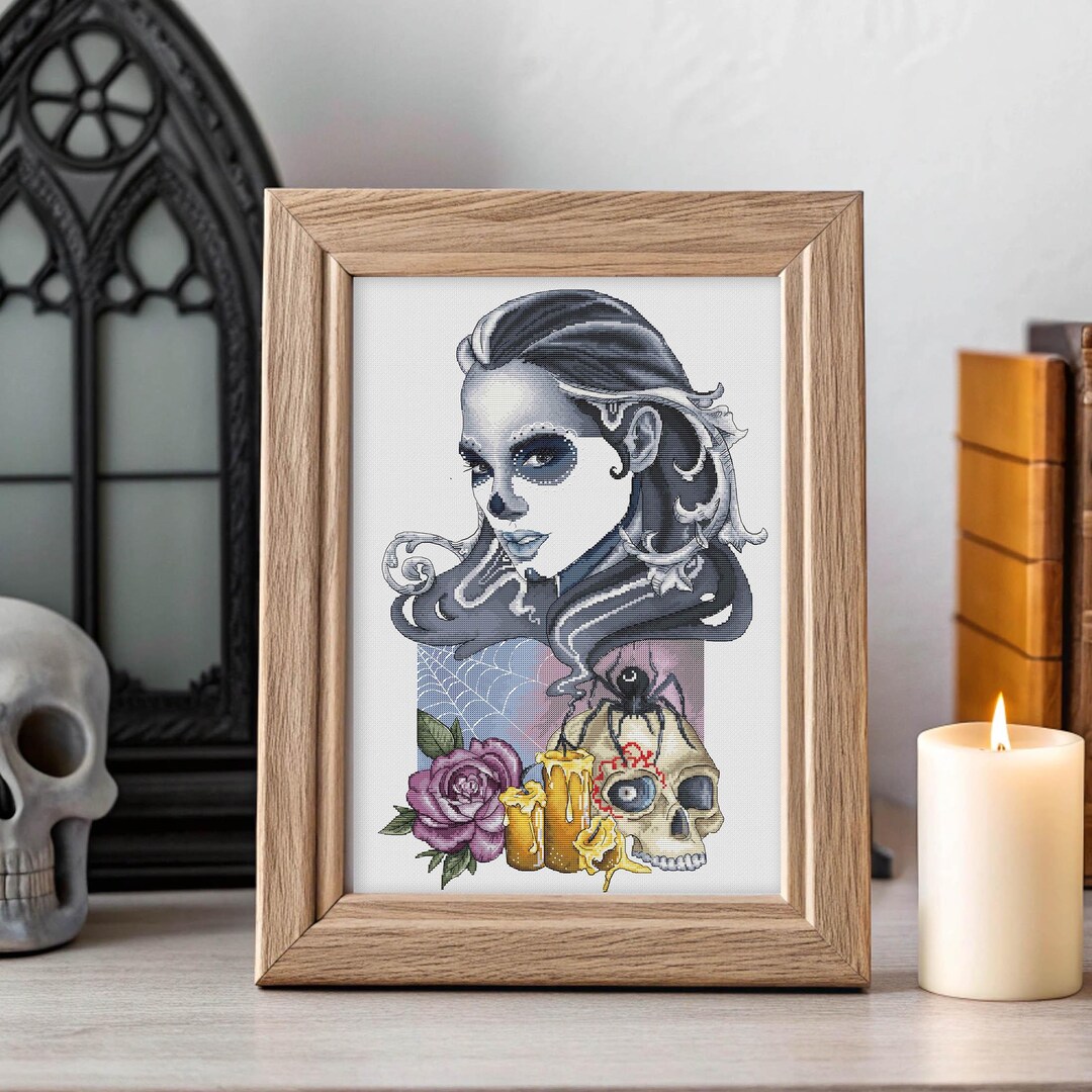 Vampire Girl Cross Stitch Gothic Pattern Pdf - Demon Cross Stitch ...
