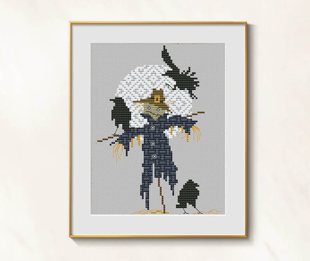 Scarecrow Cross Stitch Gothic Cross Pdf Pattern - Nerdy Cross Stitch ...