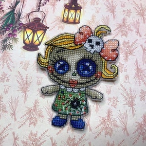 Voodoo Girl Cross Stitch Funny Pattern Pdf - Halloween Cross Stitch ...