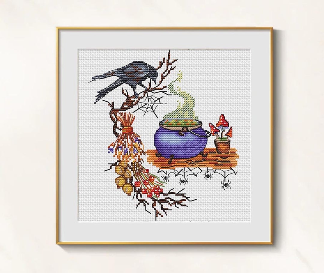 Black Raven Cross Stitch Autumn Pattern Pdf Magic Cross Stitch ...