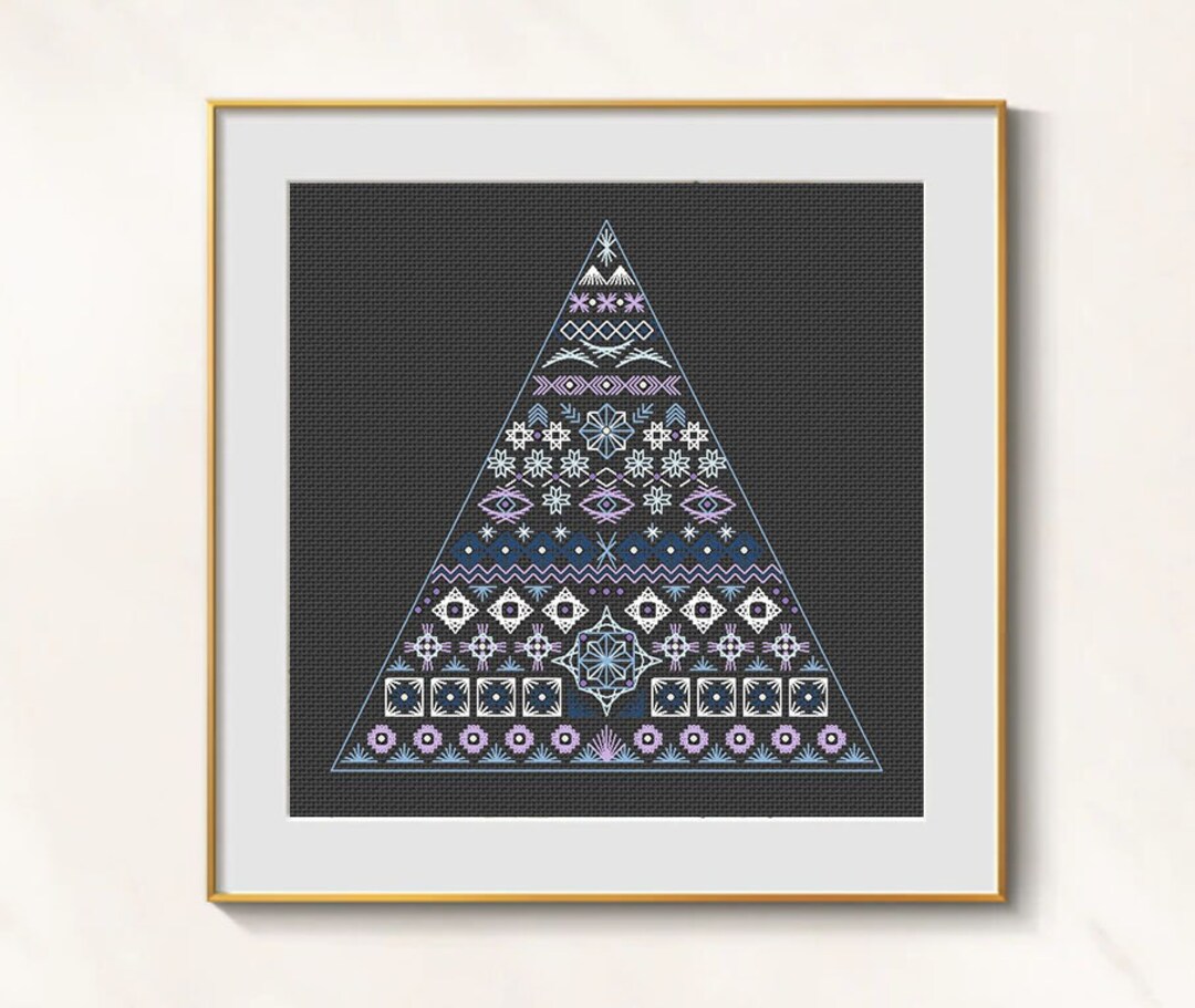 Christmas Tree Cross Stitch Sashiko Pattern Pdf Fir Tree Cross Stitch ...