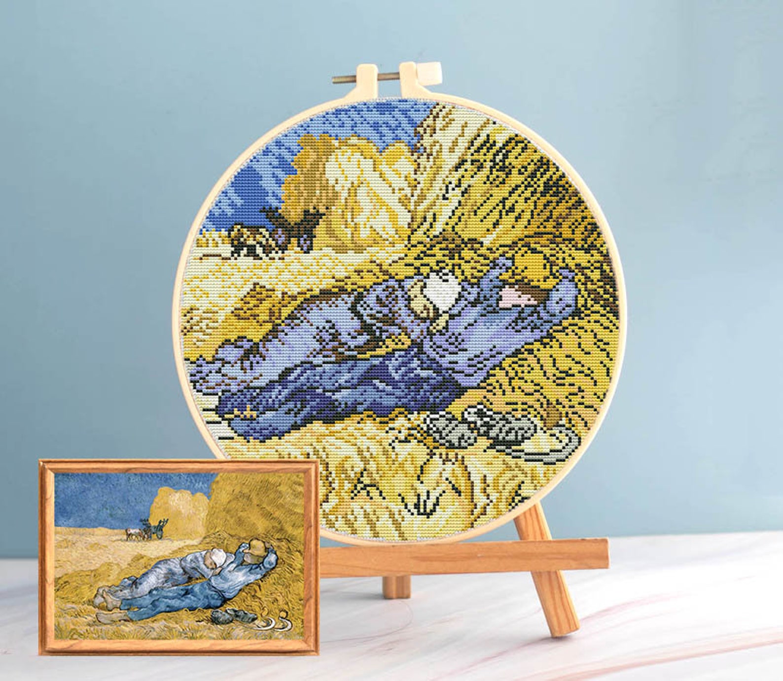 Siesta Cross Stitch Van Gogh Pattern Pdf - Wheat Field Cross Stitch Van ...