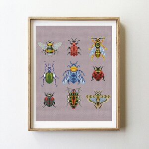 Beetle Cross Stitch Pattern Pdf - Bugs Cross Stitch Beetles Sampler ...