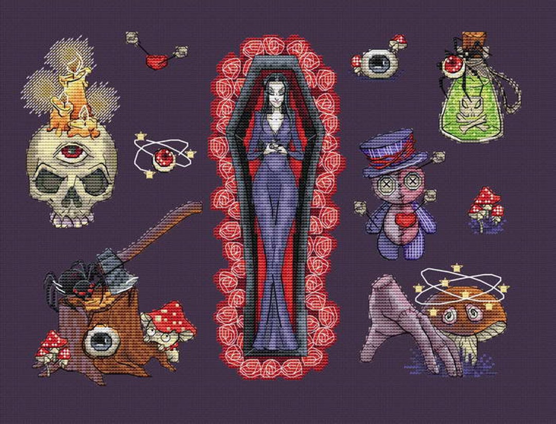 Halloween Cross Stitch Voodoo Pattern Pdf Funny Skull Cross Stitch ...