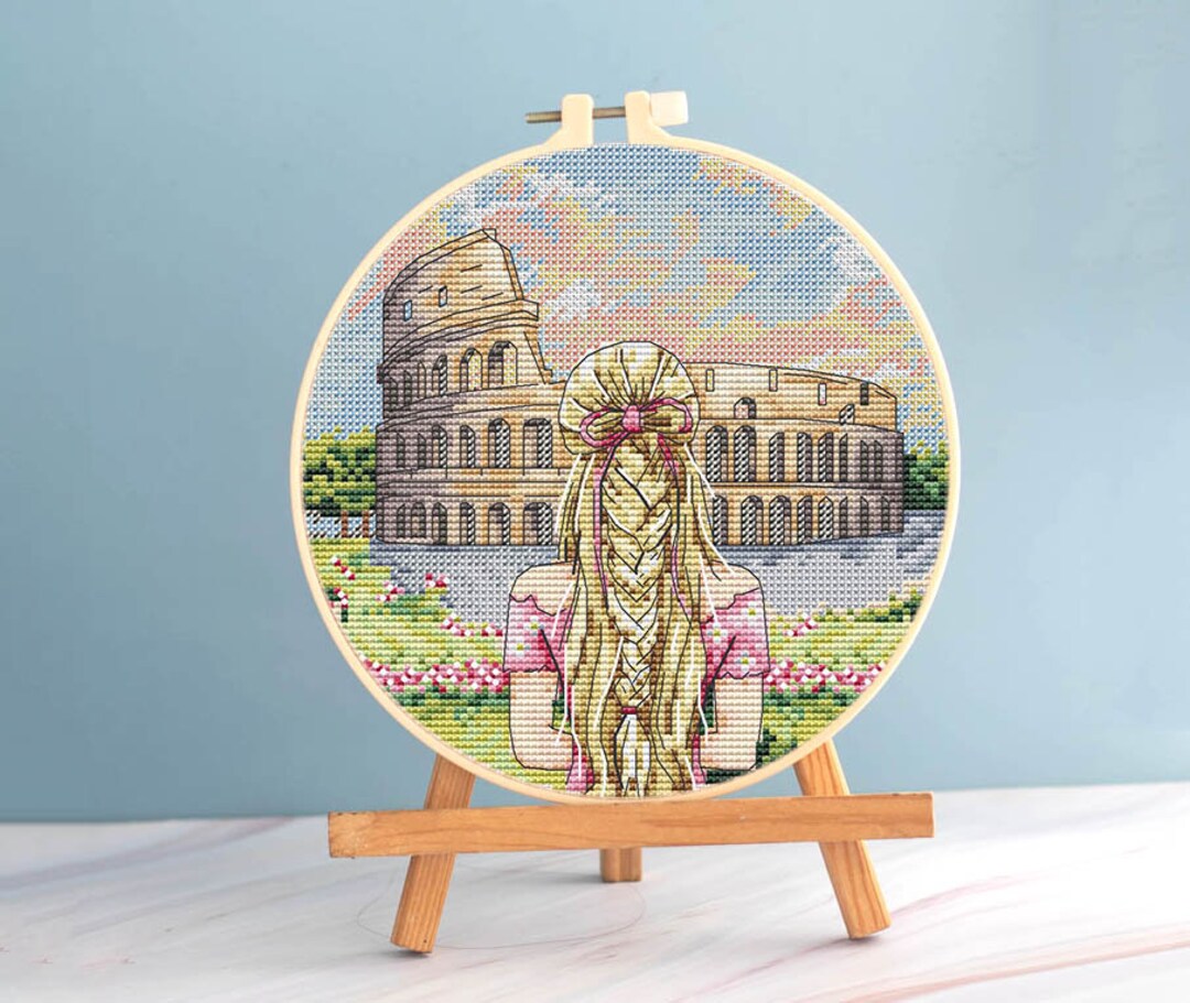 Colosseum Cross Stitch Rome Trave Pattern Pdf, Italy Cross Stitch ...