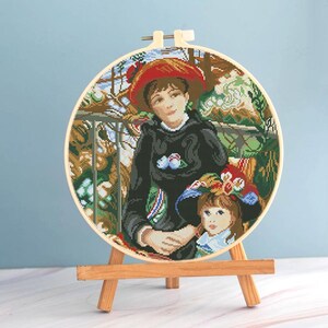 Renoir Cross Stitch Two Sisters Pattern Pdf - Renoir Cross Stitch Mini Masterpiece Embroidery ...