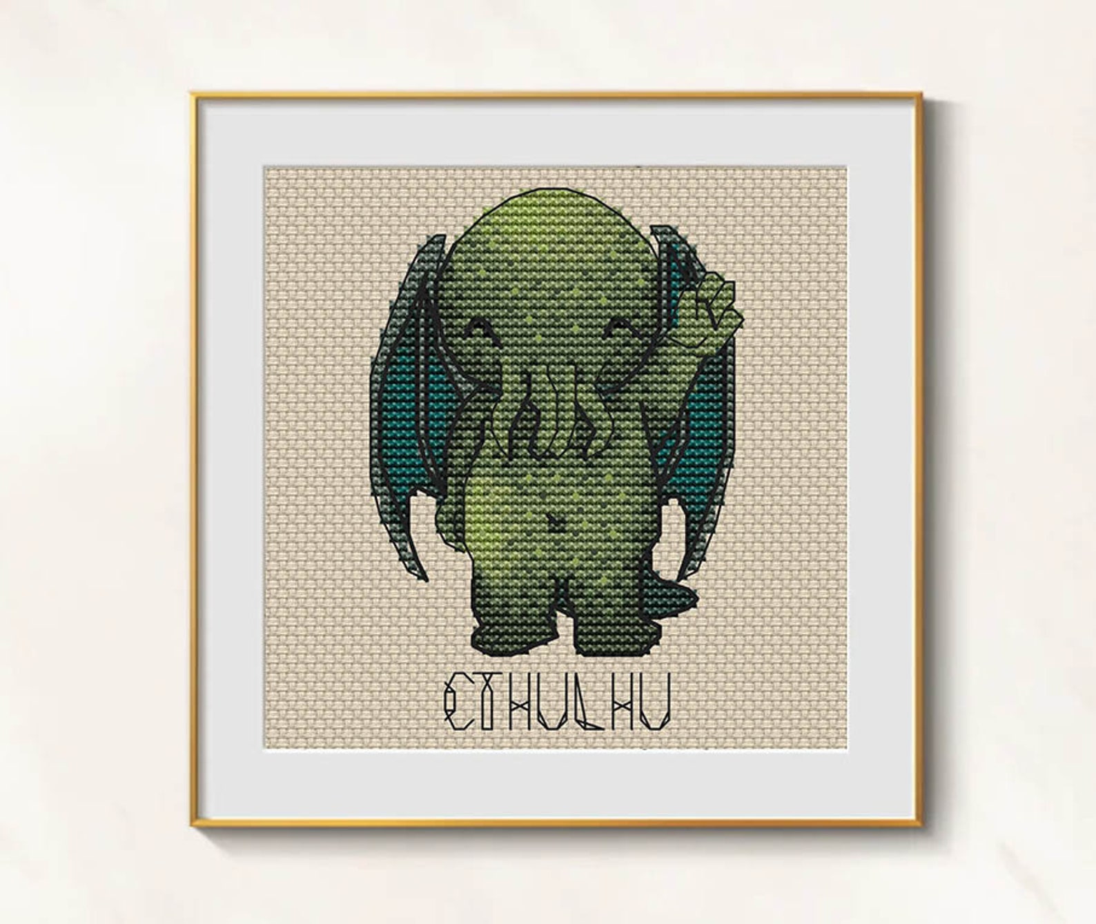 Cthulhu Cross Stitch Funny Pattern Pdf - Baby Cthulhu Cross Stitch Cute ...
