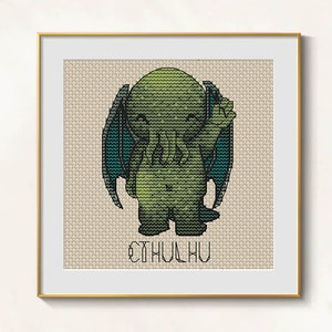 Cthulhu Cross Stitch Funny Pattern Pdf - Baby Cthulhu Cross Stitch Cute ...