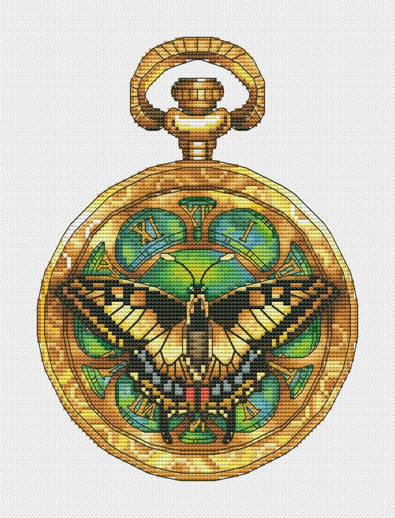 Butterfly Cross Stitch Clock Pattern Pdf Clock Cross Stitch - Etsy