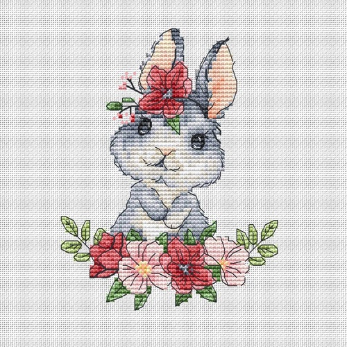 Cross Stitch Pattern Pdf Rabbit Bunny Cute Animal Travel Tour | Etsy
