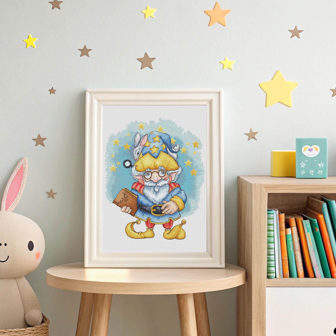 Star Wizard Cross Stitch Nursery Pattern Pdf - Dwarf Embroidery ...