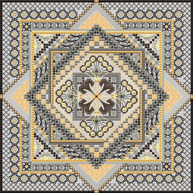 Medieval Cross Stitch Ornament Pattern Pdf Blackwork - Etsy