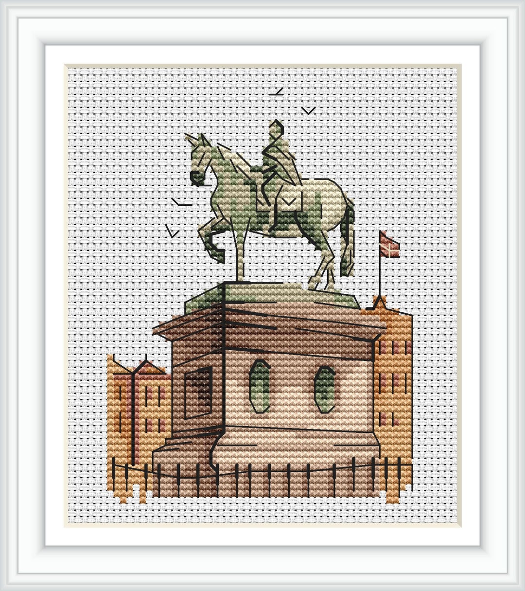 Copenhagen Cross Stitch Denmark Pattern Pdf - Travel Embroidery Mini ...