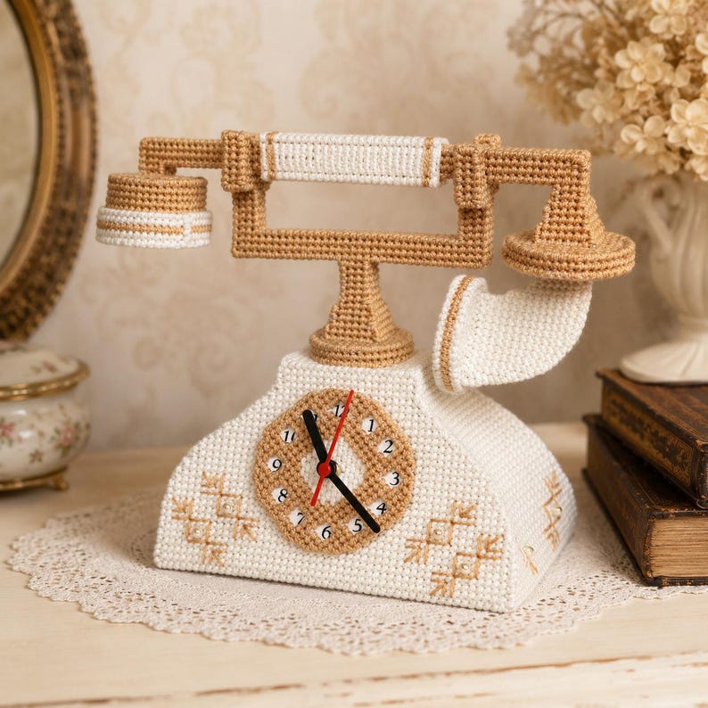 Vintage Telephone Plastic Canvas Pattern: 3D Tissue Box Cover PDF ...