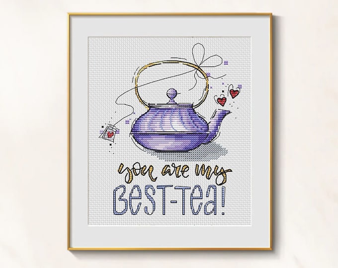 You My Best-tea Cross Stitch Funny Pattern Pdf - Friend Embroidery Love ...