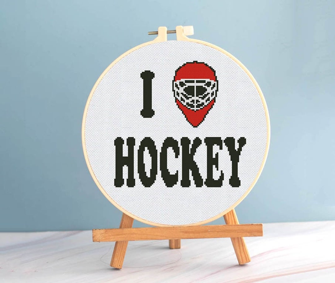Ice Hockey Cross Stitch Funny Pattern Pdf - Easy Cross Stitch Hockey ...