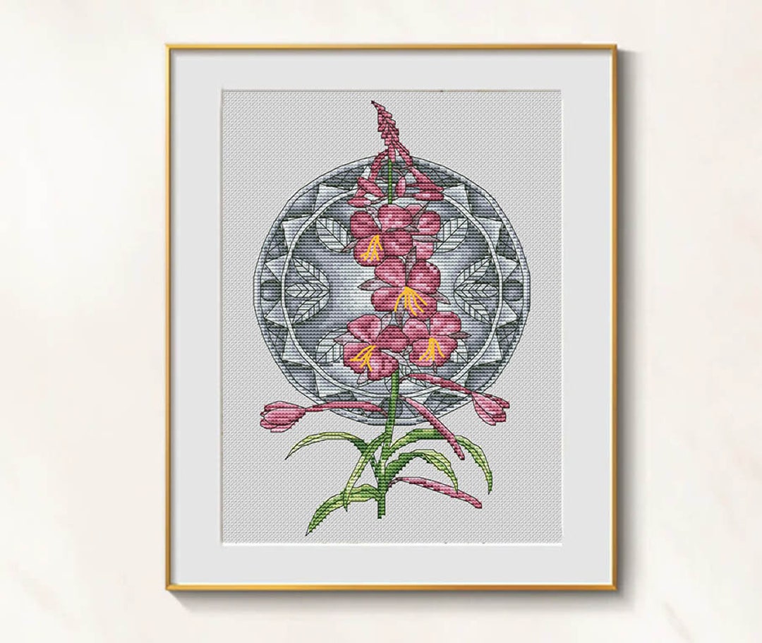 Willow Cross Stitch Round Pattern Pdf - Spring Flowers Cross Stitch ...