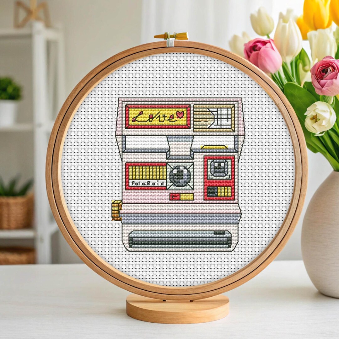Polaroid Cross Stitch Retro Pattern Pdf - Old Photo Cross Stitch Love ...