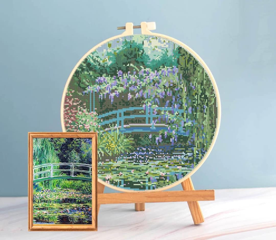 Monet Cross Stitch Bridge Pattern Pdf, Monet Embroidery Japanese Bridge ...