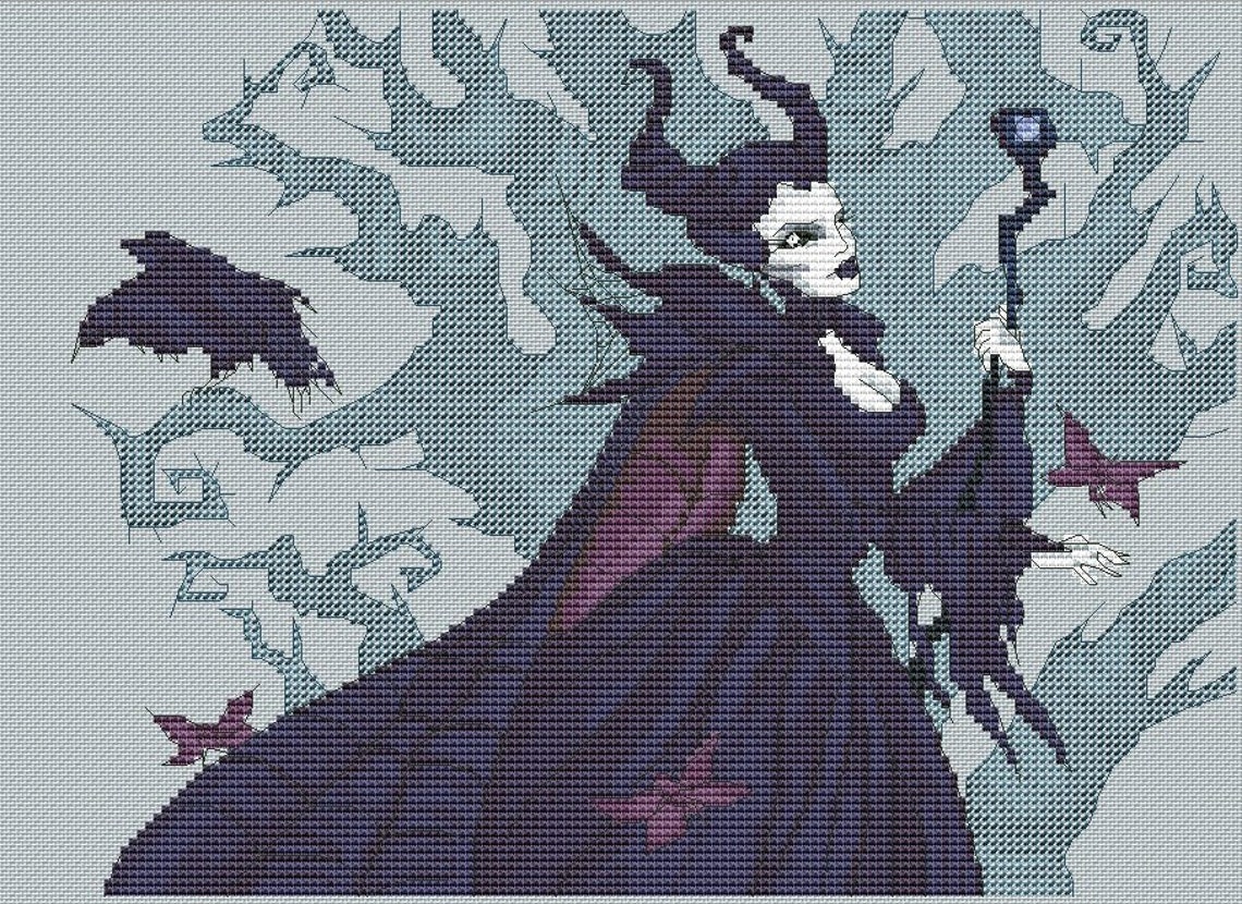 Maleficent Cross Stitch Gothic Pattern Pdf Evil Cross Stitch - Etsy