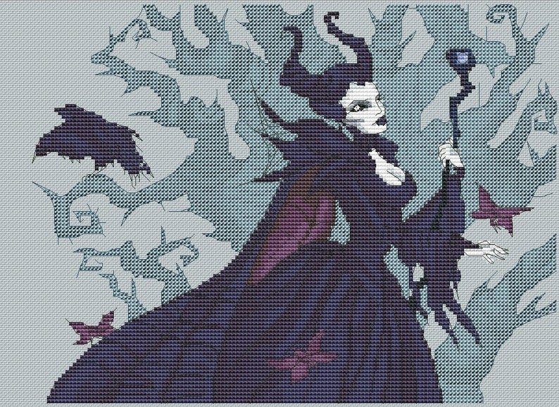 Maleficent Cross Stitch Gothic Pattern Pdf Evil Cross Stitch - Etsy