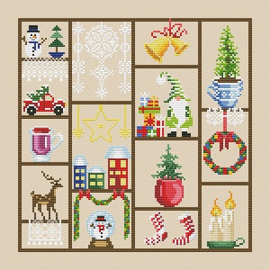 Winter Blackwork Christmas Cross Stitch Easy Pattern Pdf Xmas Decor Cross Stitch Christmas Tree ...