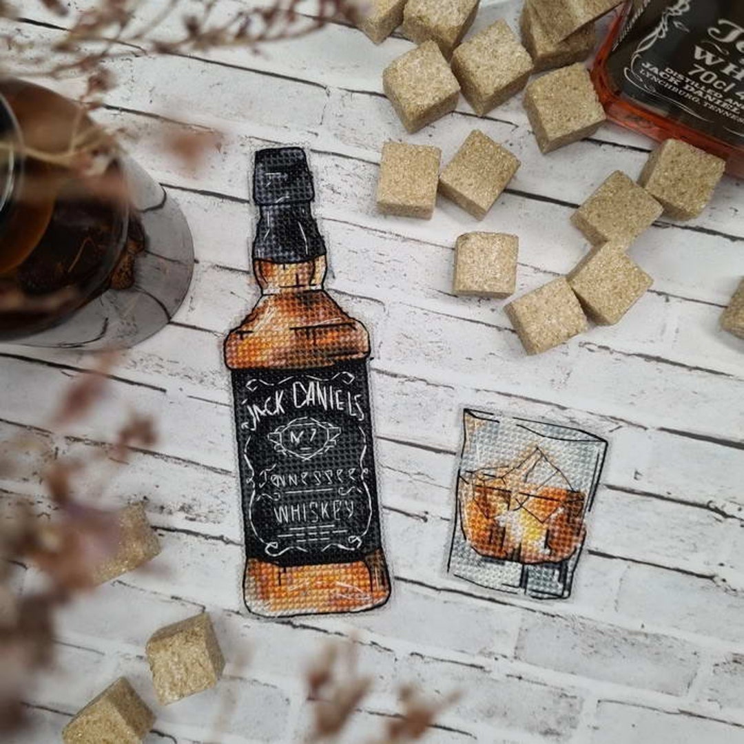Whiskey Cross Stitch Bar Pattern Pdf - Whiskey Bottle Cross Stitch Glass Embroidery Kitchen ...