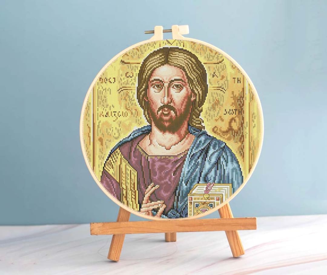 Pantocrator Cross Stitch Christ Pattern Pdf - Christ Pantocrator Cross ...