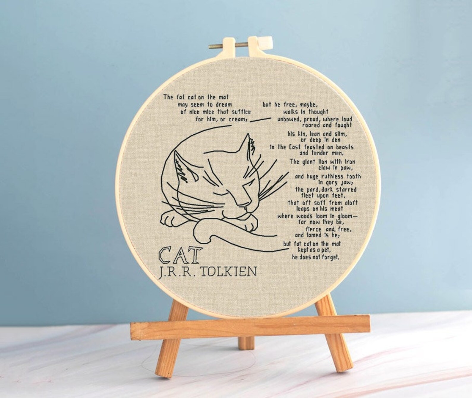 Cat Cross Stitch Tolkien Pattern Pdf - Poem Cross Stitch Inspirational ...