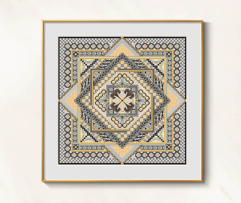Medieval Cross Stitch Ornament Pattern Pdf Blackwork - Etsy