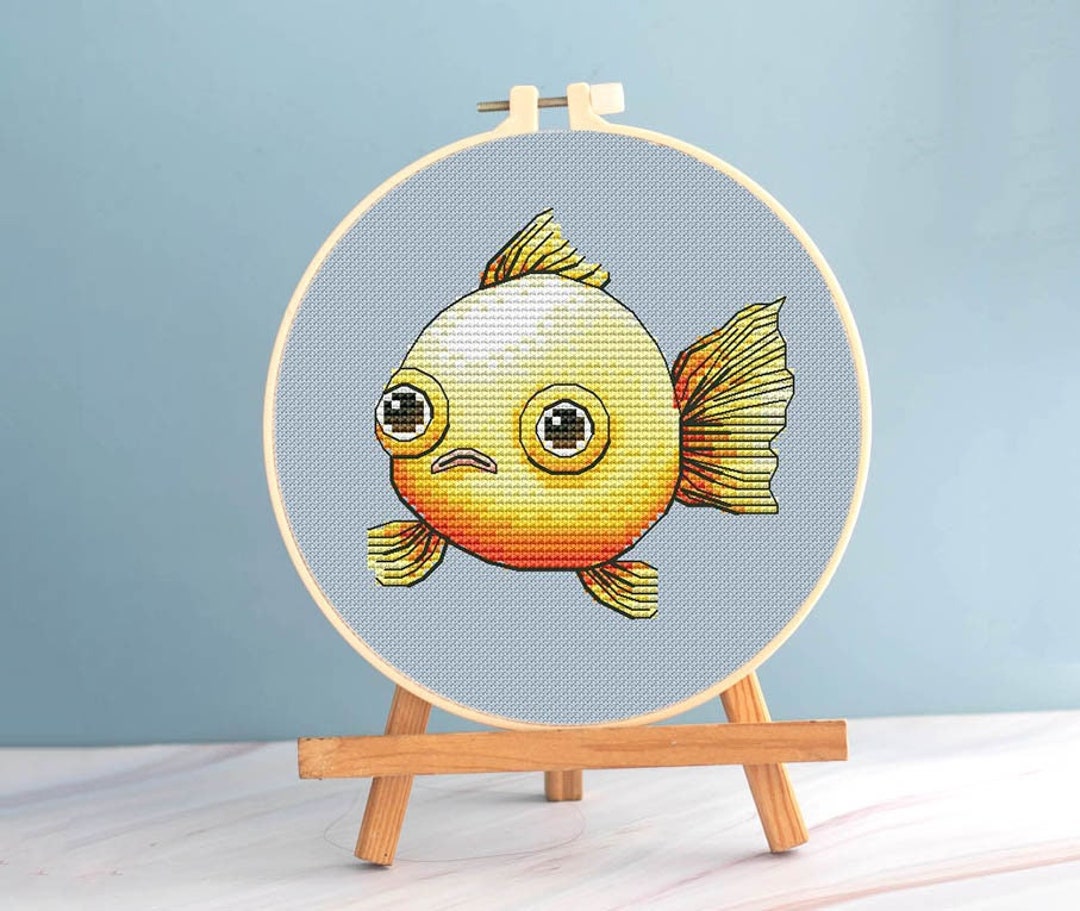 Baby Fish Cross Stitch Nursery Pattern Pdf - Mini Cross Stitch Fish ...