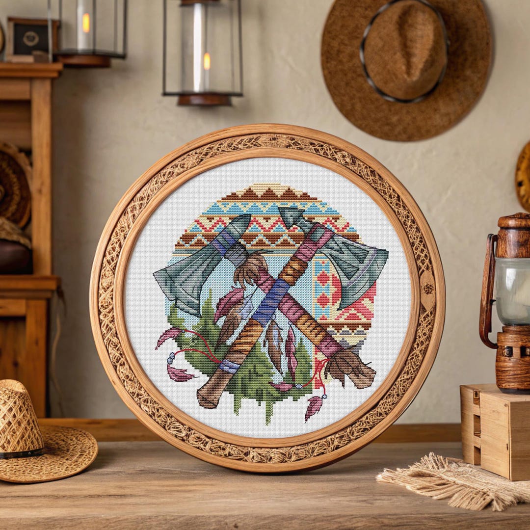 Tomahawks Cross Stitch Native American Pattern Pdf - American Indian ...