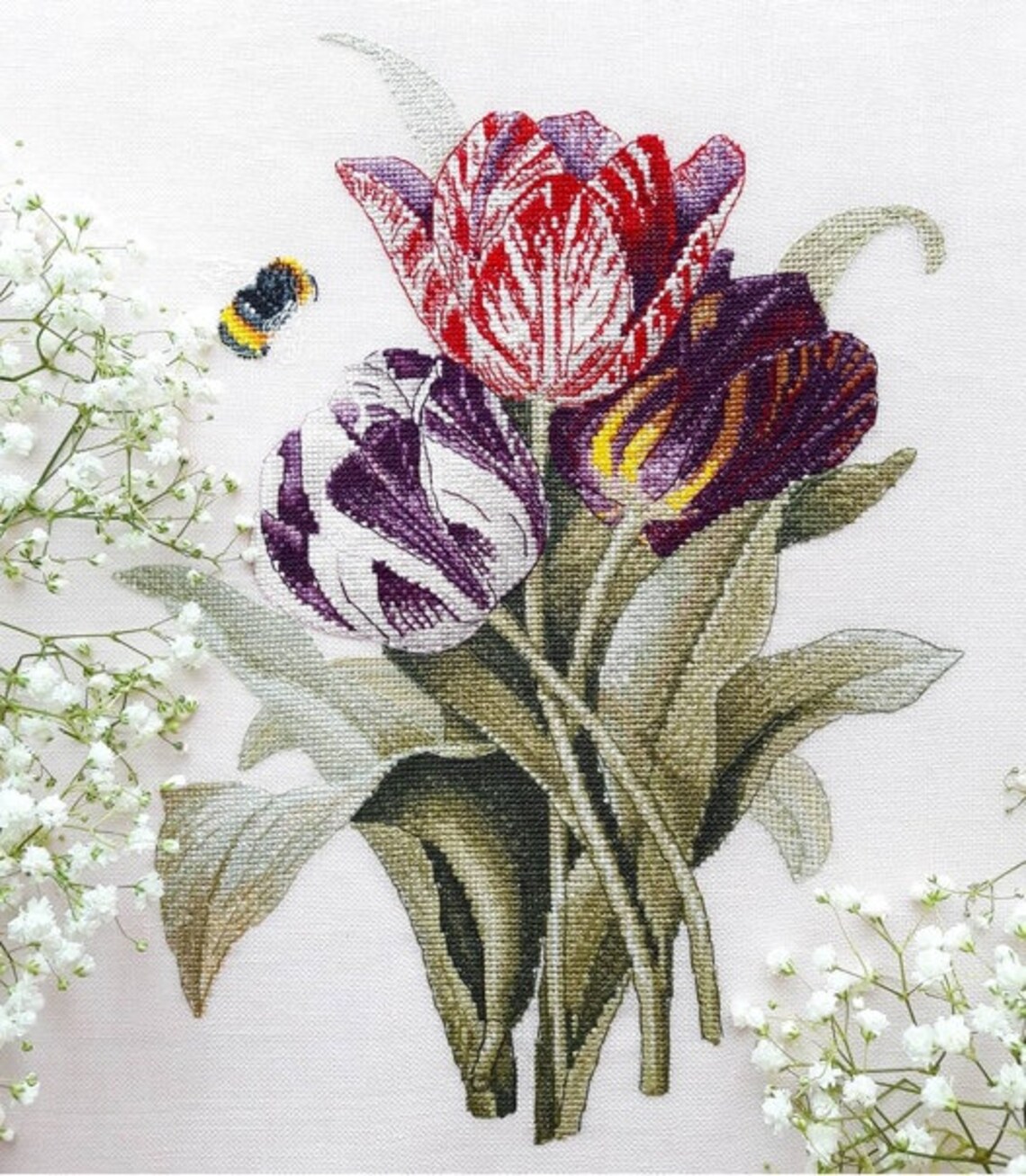 Tulips Cross Stitch Spring Pattern Pdf Bouquet Cross Stitch - Etsy