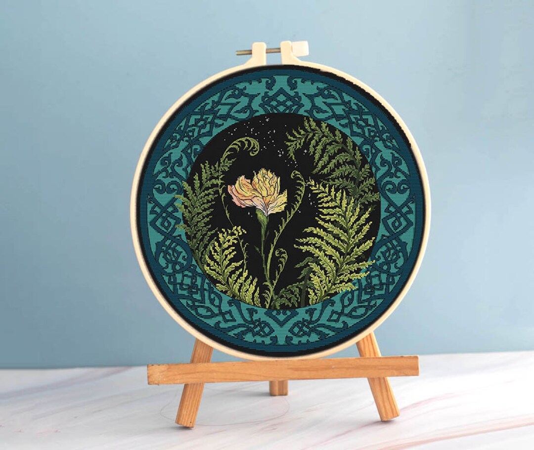 Fern Cross Stitch Magic Flower Pattern Pdf - Magic Fern Plant Cross ...