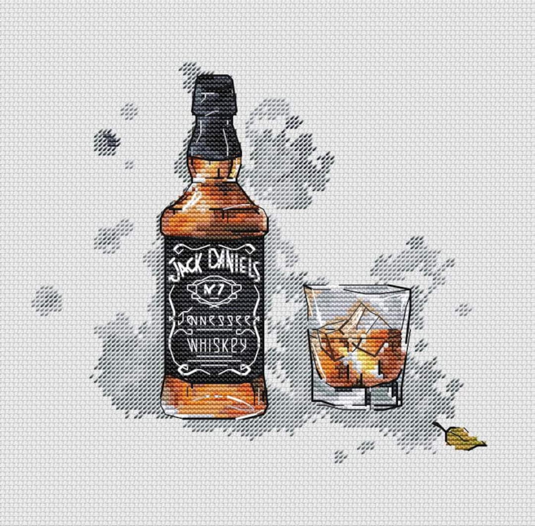 Whisky Cross Stitch Bar Pattern Pdf - Whiskey Glass Cross Stitch in a ...