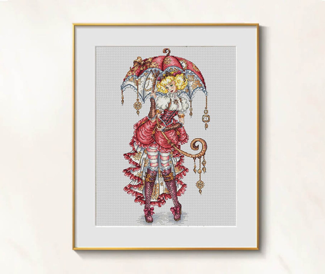 Steampunk Fairy Cross Stitch Umbrella Pattern Pdf - Masquerade Cross ...