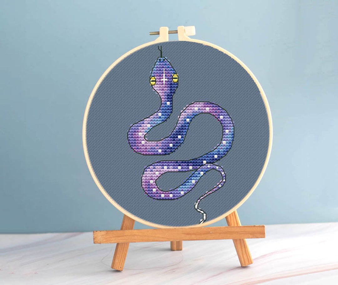Gothic Cross Stitch Snake Pattern Pdf - Witchcraft Embroidery Snake ...