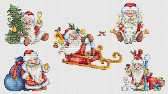 Christmas Cross Stitch Santa Pattern Pdf Santa Claus Cross - Etsy