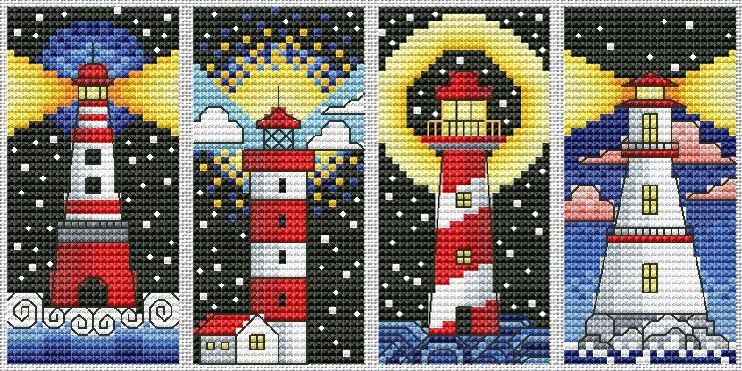 Mini Cross Stitch Lighthouse Pdf Pattern Sea Light - Etsy