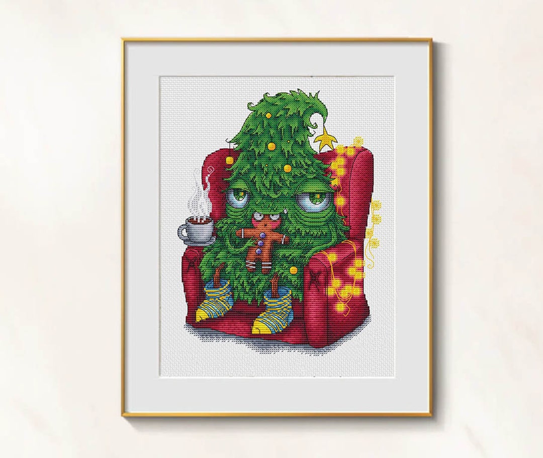 Grumpy Christmas Cross Stitch Funny Pattern Pdf Funny Xmas Tree Cross ...