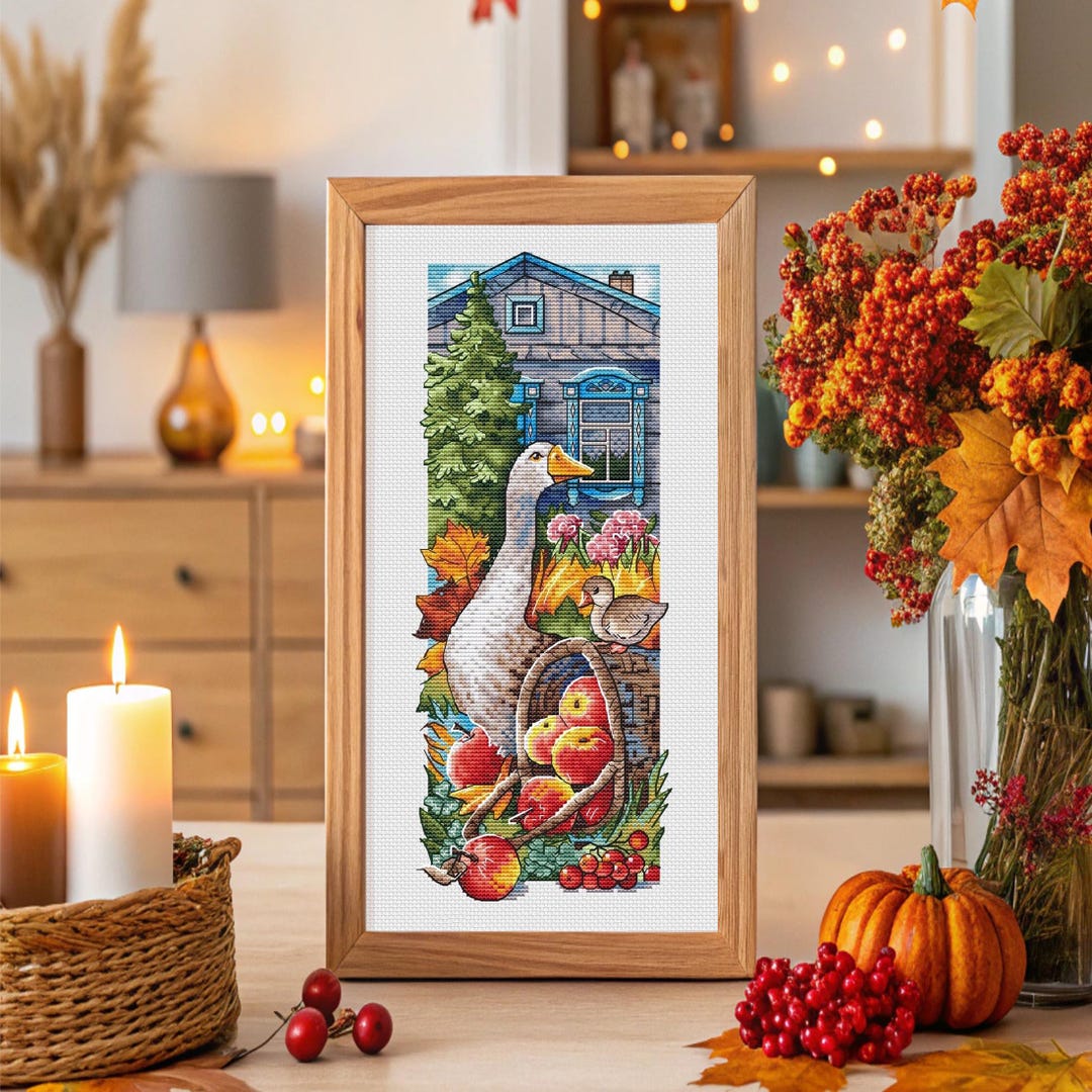 Geese Cross Stitch Rustic Pattern Pdf - Cottagecore Cross Stitch Rural ...