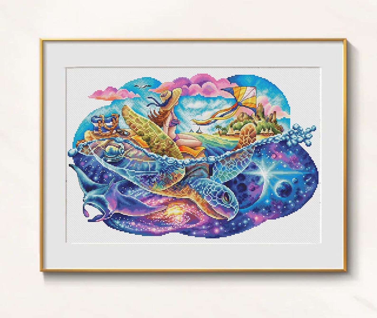 Tortoise Cross Stitch Sea World Pattern Pdf Great Turtle Cross Stitch ...