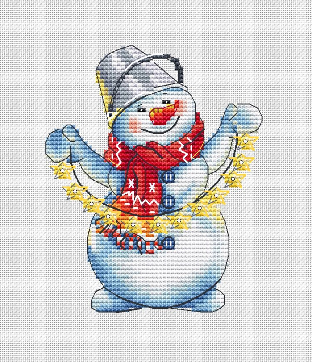 Snowman Cross Stitch Funny Pattern Pdf - Winter Cross Stitch Happy ...
