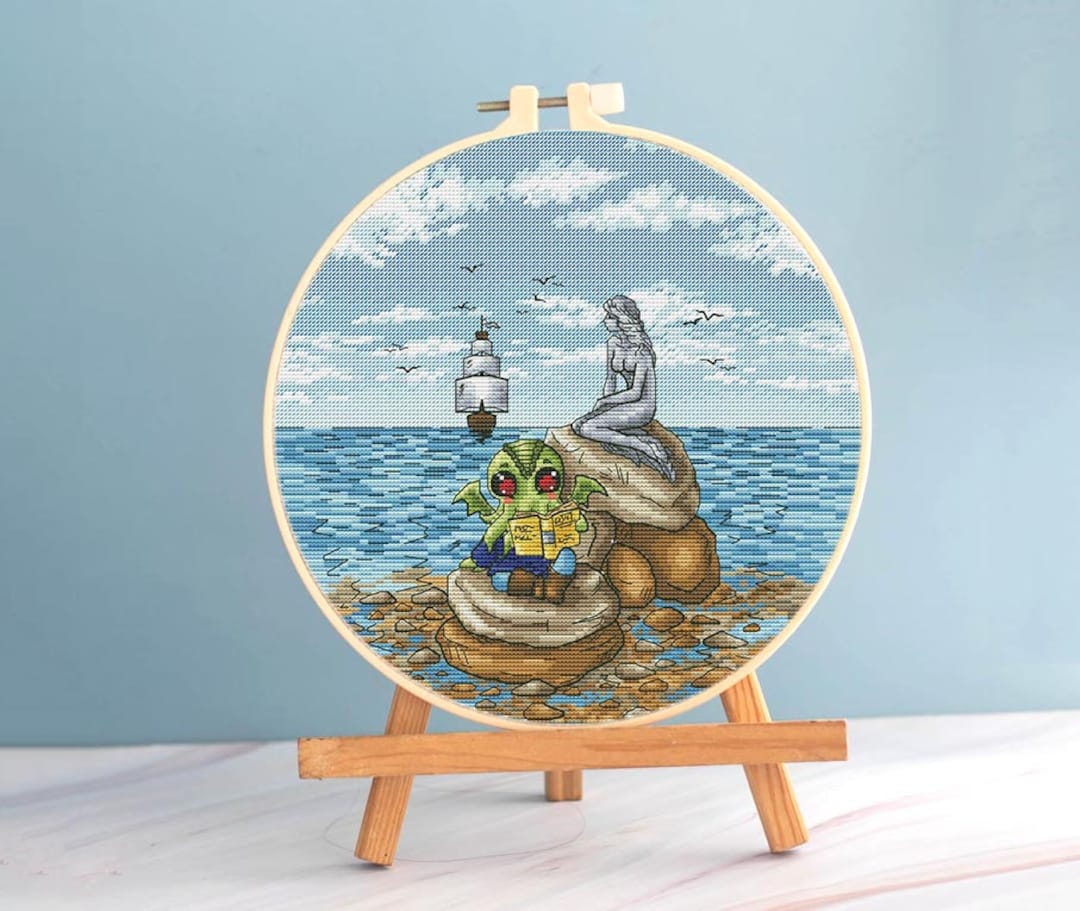 Cthulhu Cross Stitch Mermaid Pattern Pdf - Funny Cross Stitch Cthulhu ...