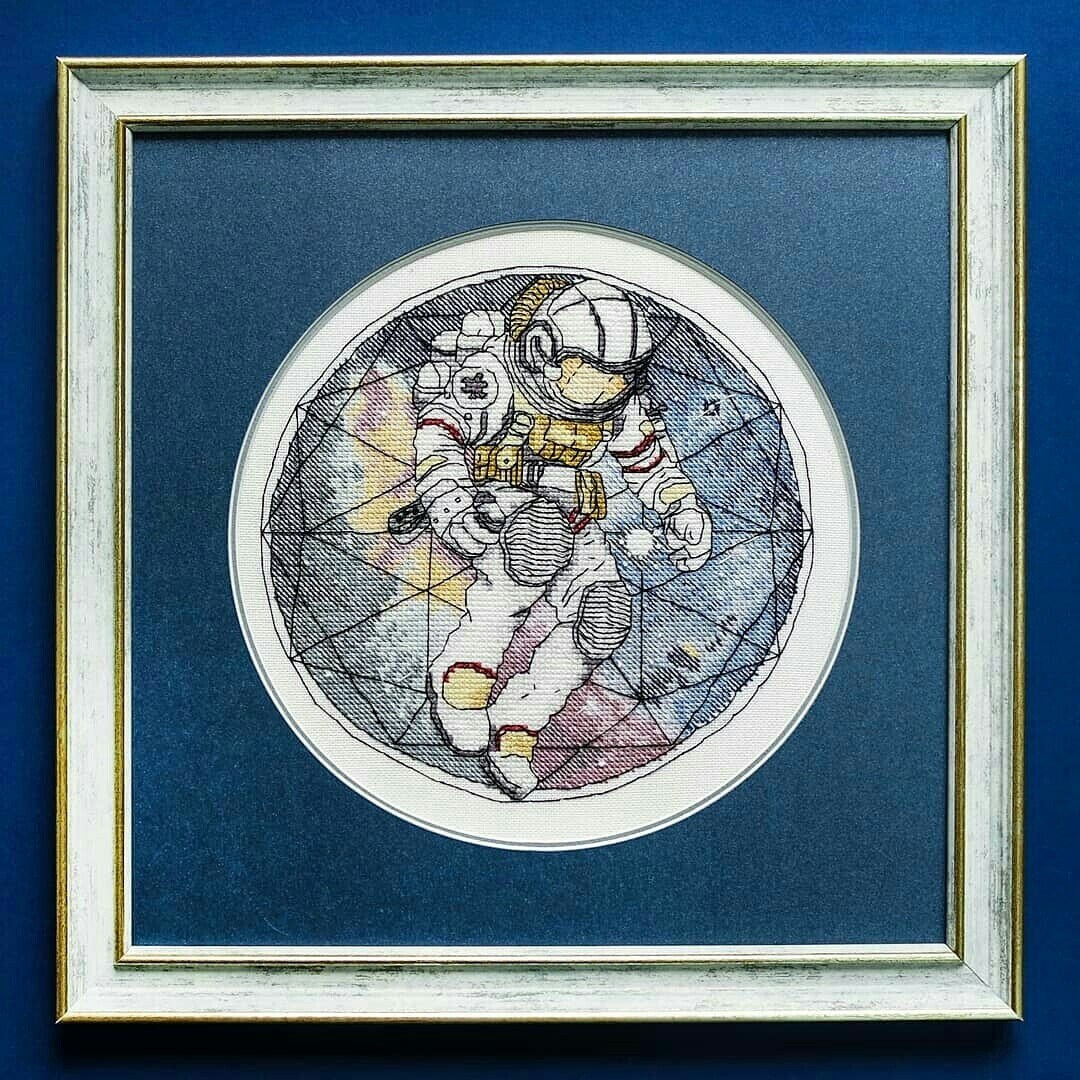 Astronaut Cross Stitch Space Pattern Pdf - Spaceman Cross Stitch Galaxy ...