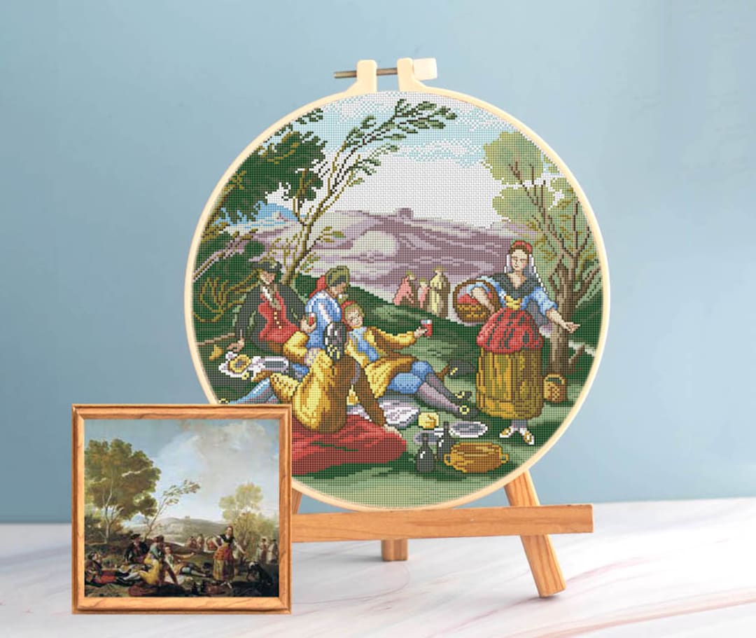 Francisco Goya Cross Stitch Picnic Pattern Pdf - Goya Picnic Cross ...