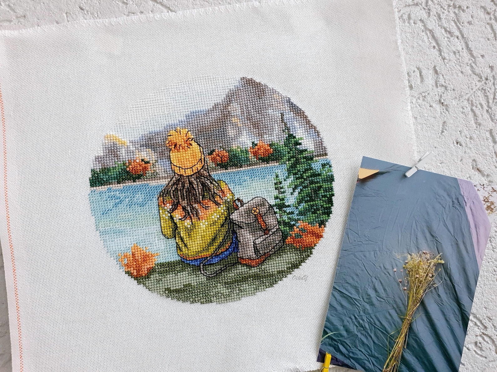 Hiking Cross Stitch River View Pattern Pdf Travel Cross - Etsy