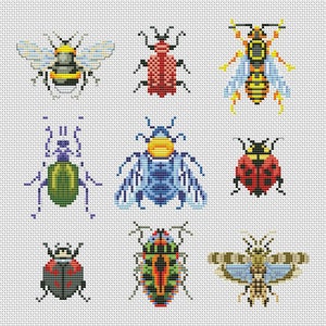 Beetle Cross Stitch Pattern Pdf - Bugs Cross Stitch Beetles Sampler ...